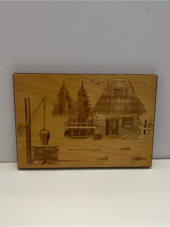 Handmade | Art | Vintage Handmade Polish Straw Art Marquetry Wood ...